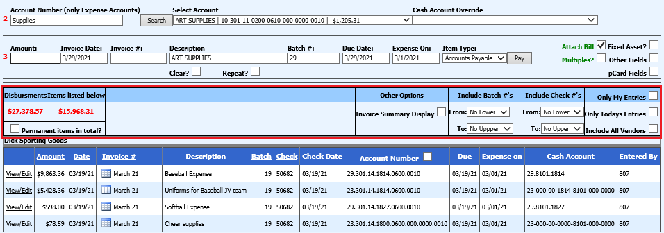 Disbursement/Accounts Payable Entry Processing